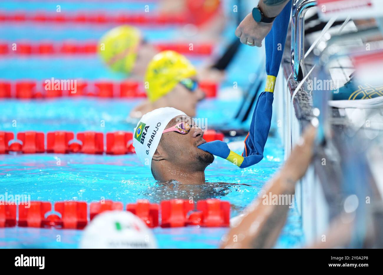 Brazil's Gabriel Geraldo Dos Santos Araujo during the Men's 150m ...