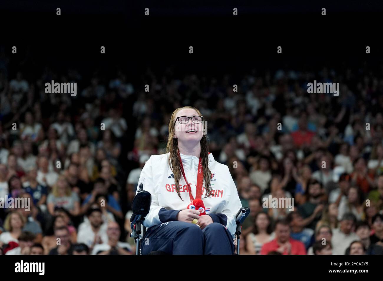 Great Britain's Brock Whiston celebrates with her gold medal after ...