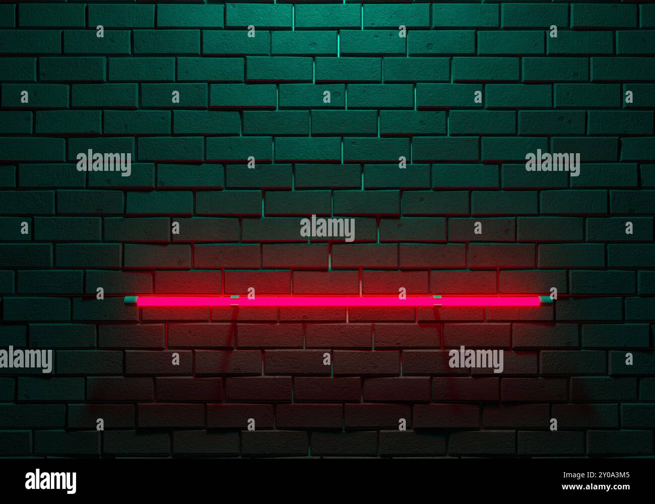 Neon Sign on Brick Wall Background, 3d illustration Stock Photo - Alamy
