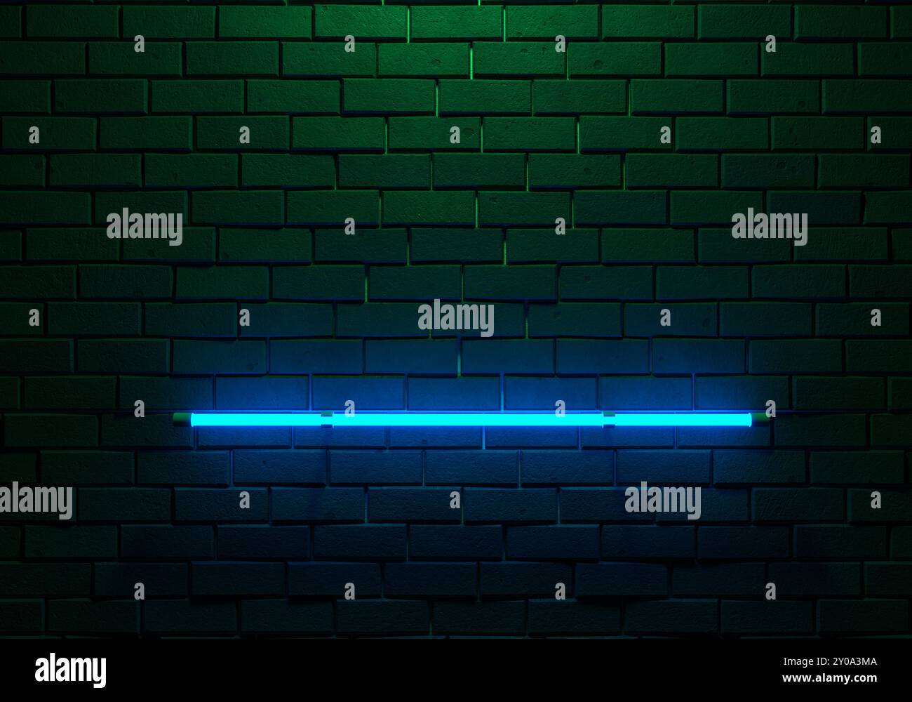 Neon Sign on Brick Wall Background, 3d illustration Stock Photo - Alamy