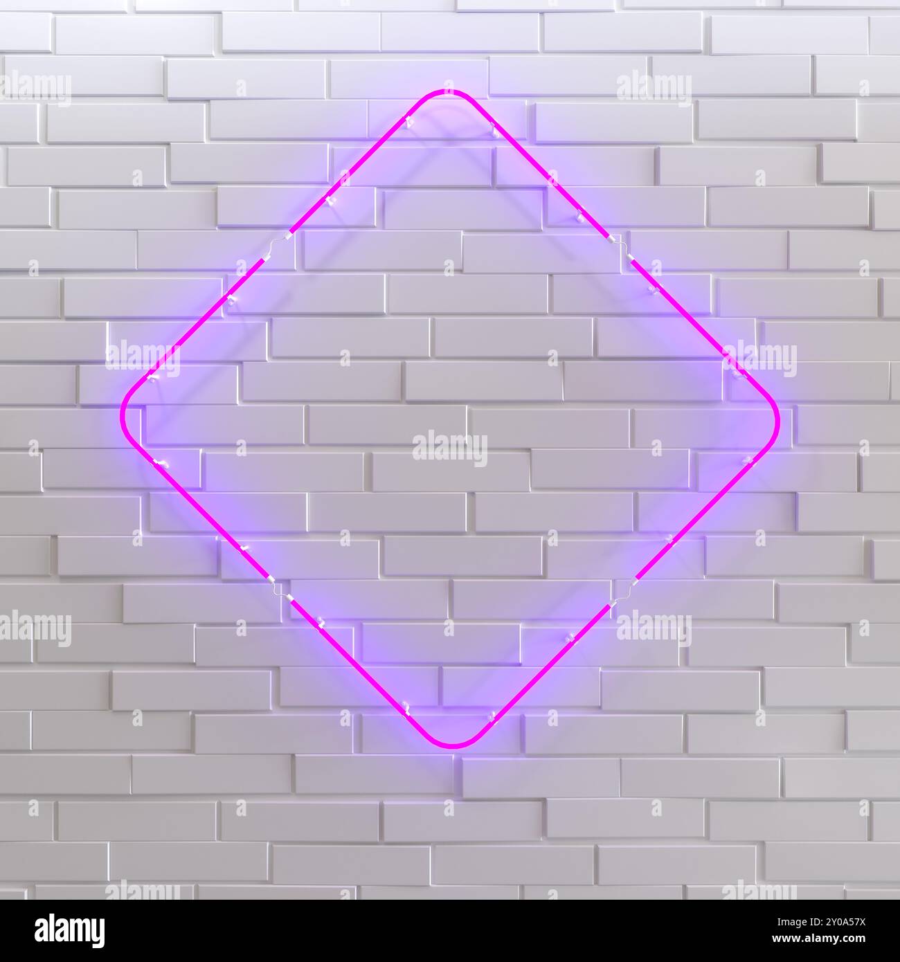 Neon sign. Square glowing light banner with blank space. Electric ...