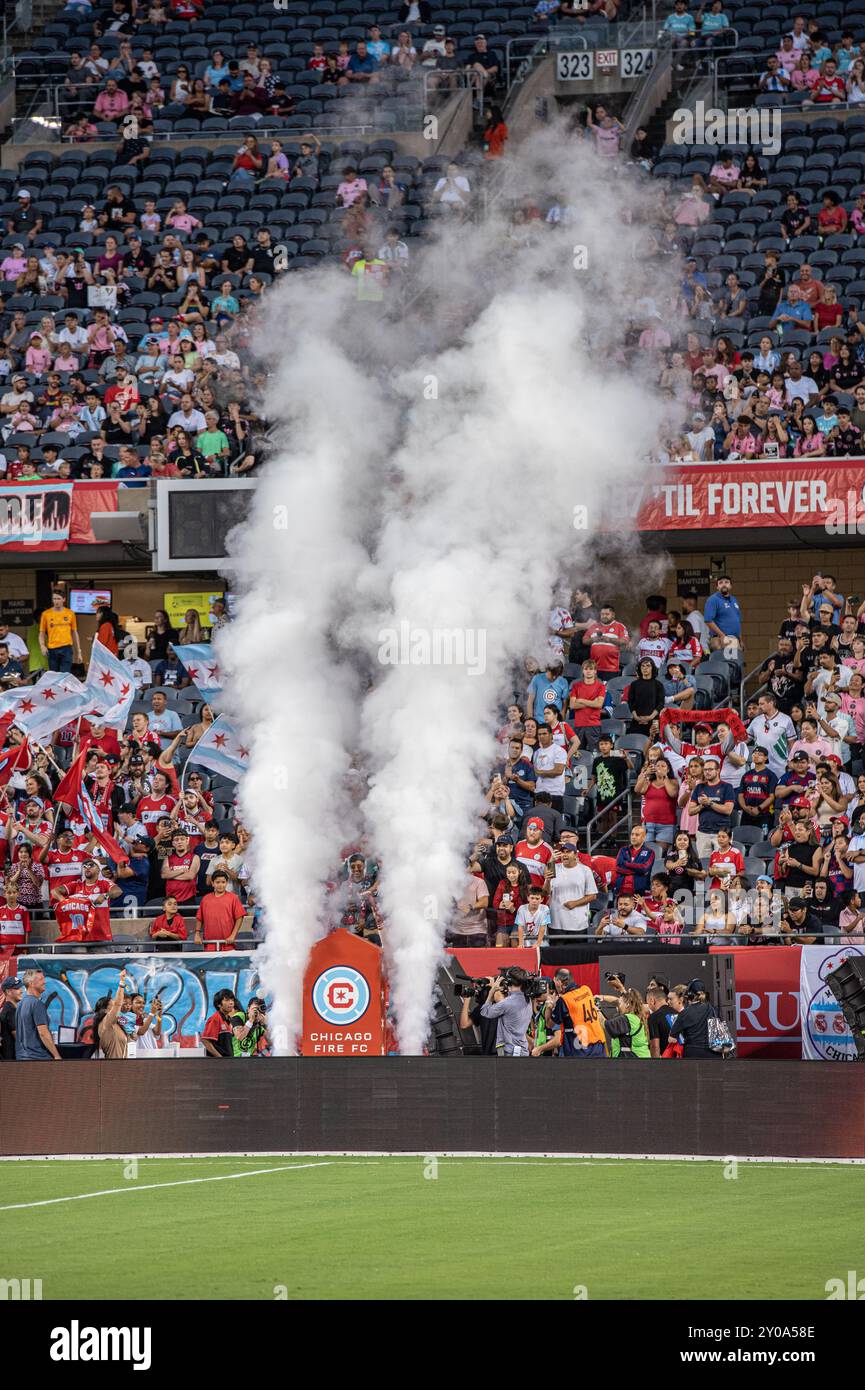Soldier field chicago fire fans hi-res stock photography and images - Alamy