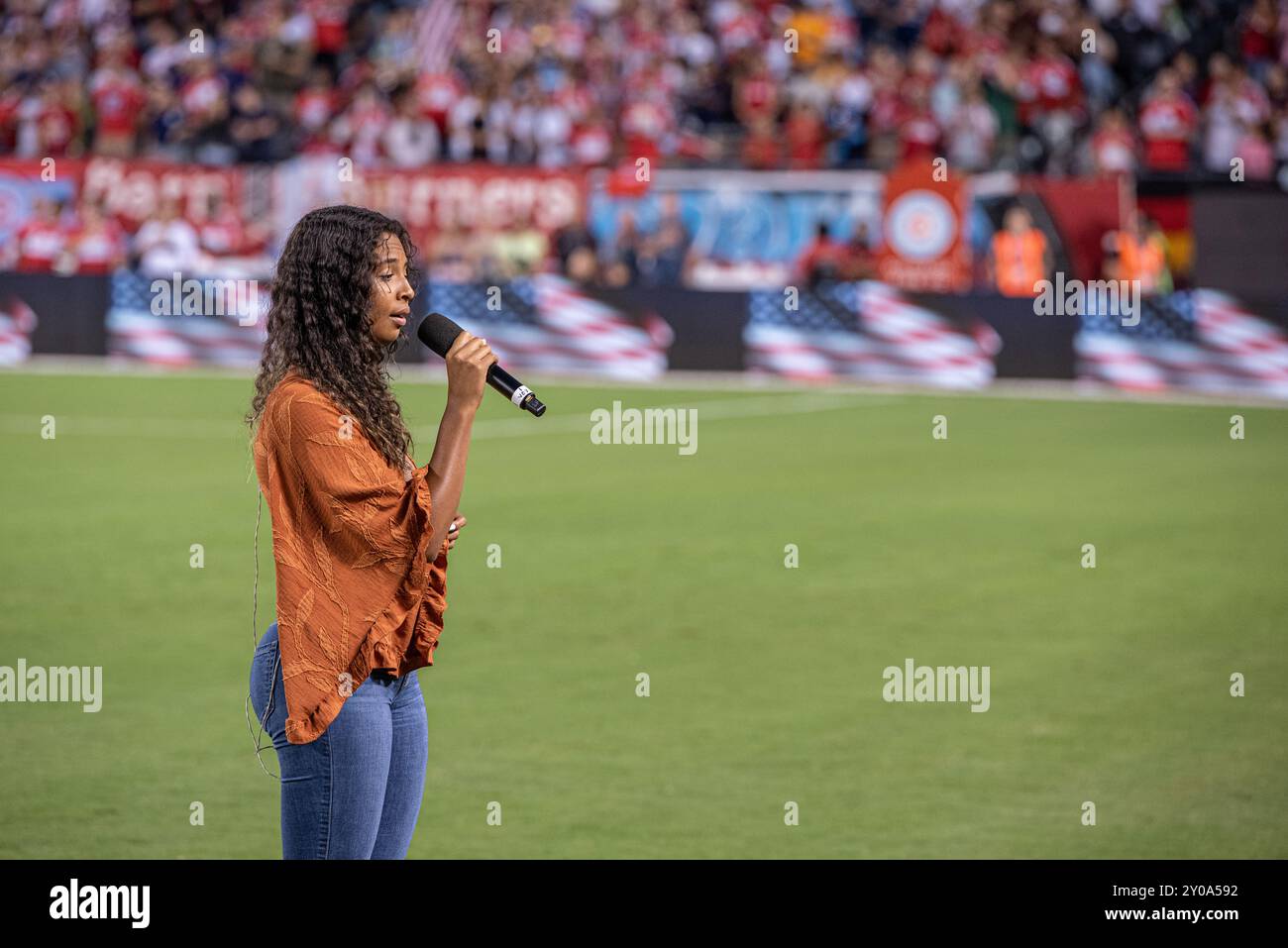 Soldier field chicago fire fans hi-res stock photography and images - Alamy