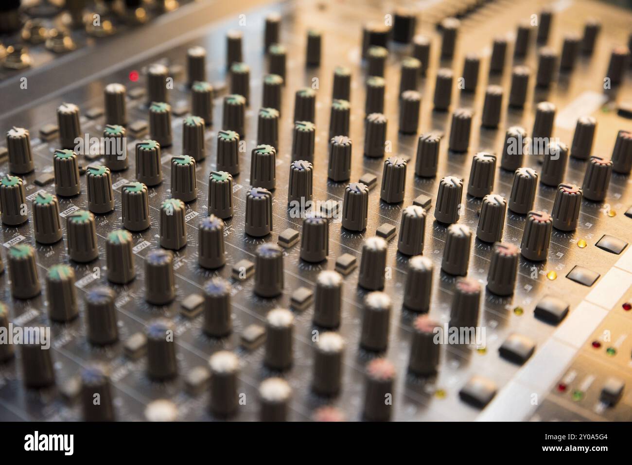 Rotary knobs of a mixing console Stock Photo - Alamy