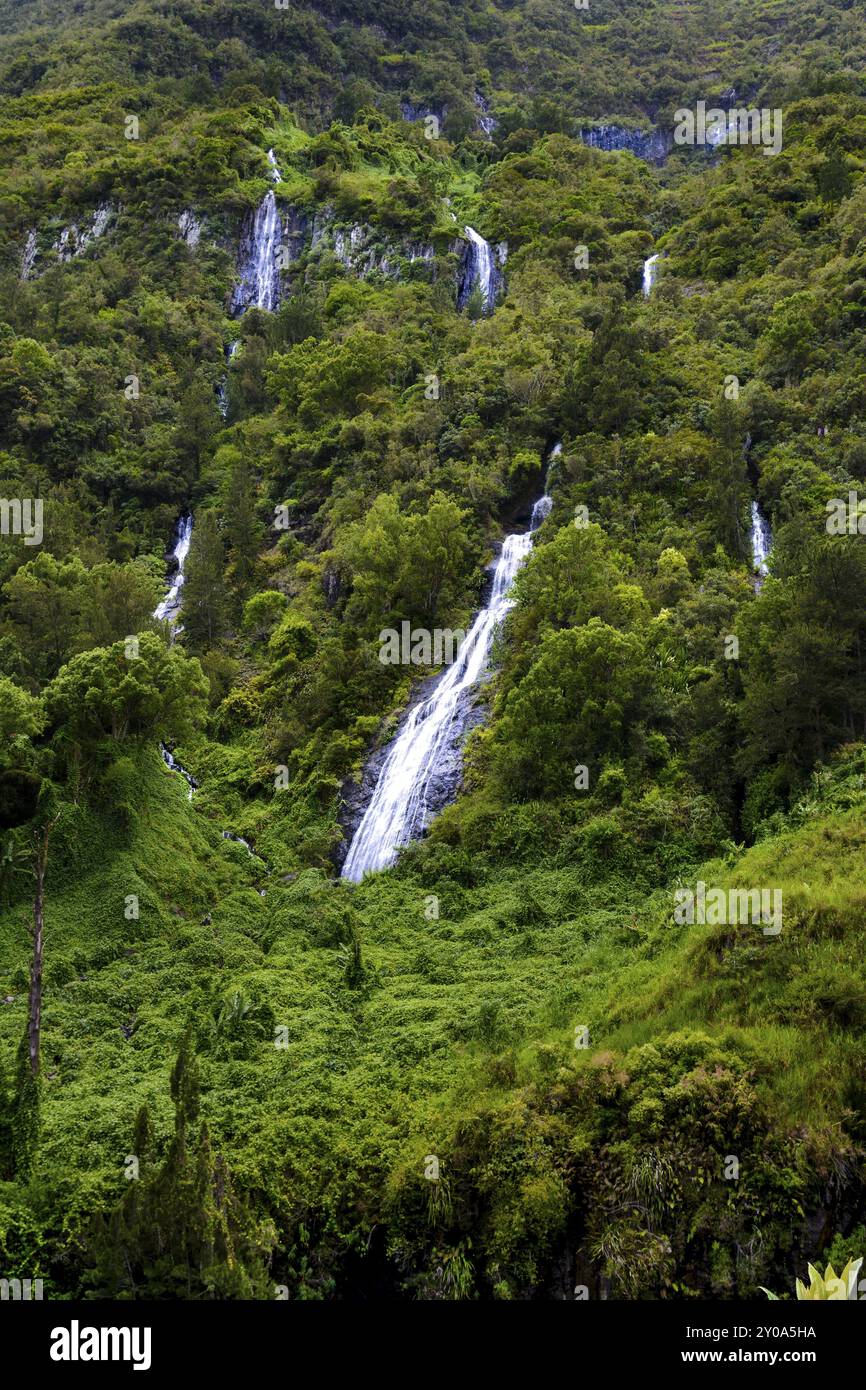 Waterfal called Le Voile de La Mariee, Salazie at Reunion Island Stock ...
