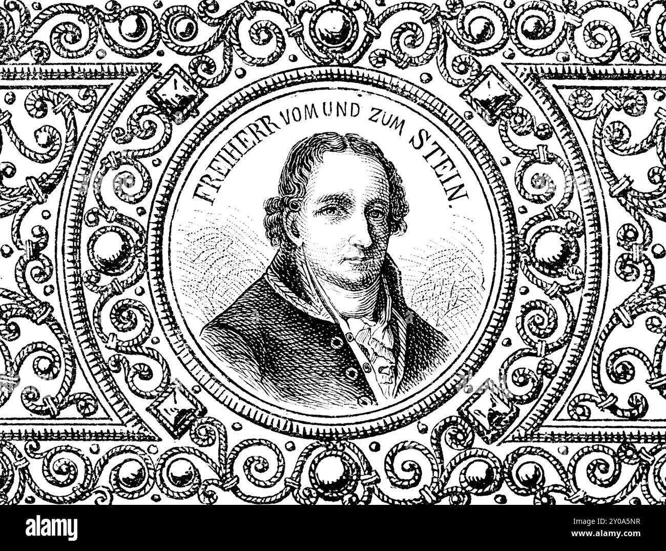 Portrait of the Prussian statesman, reformer and minister Freiherr vom ...