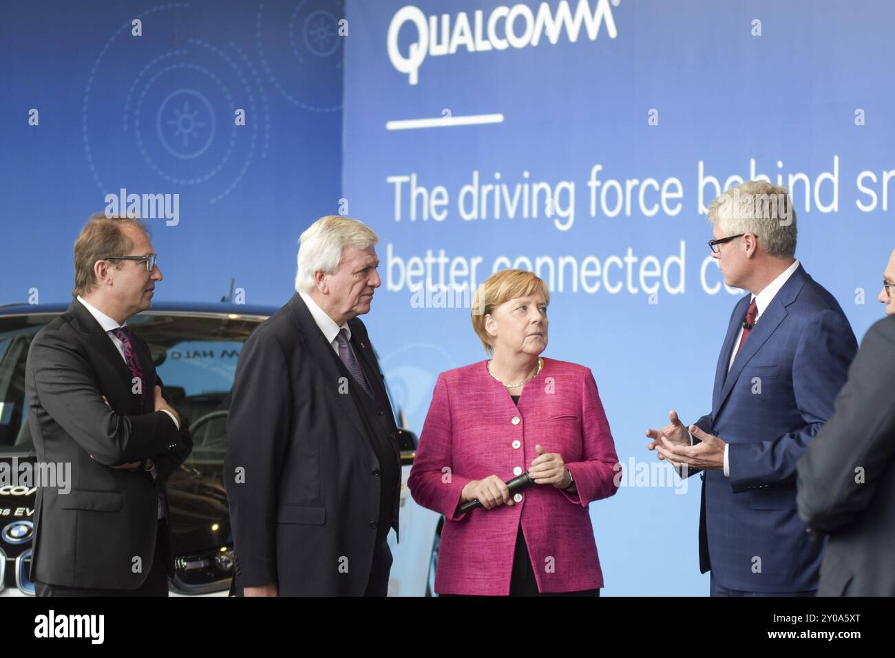 Frankfurt, Germany. 14th Sep, 2017. Angela Merkel visiting the Qualcomm ...