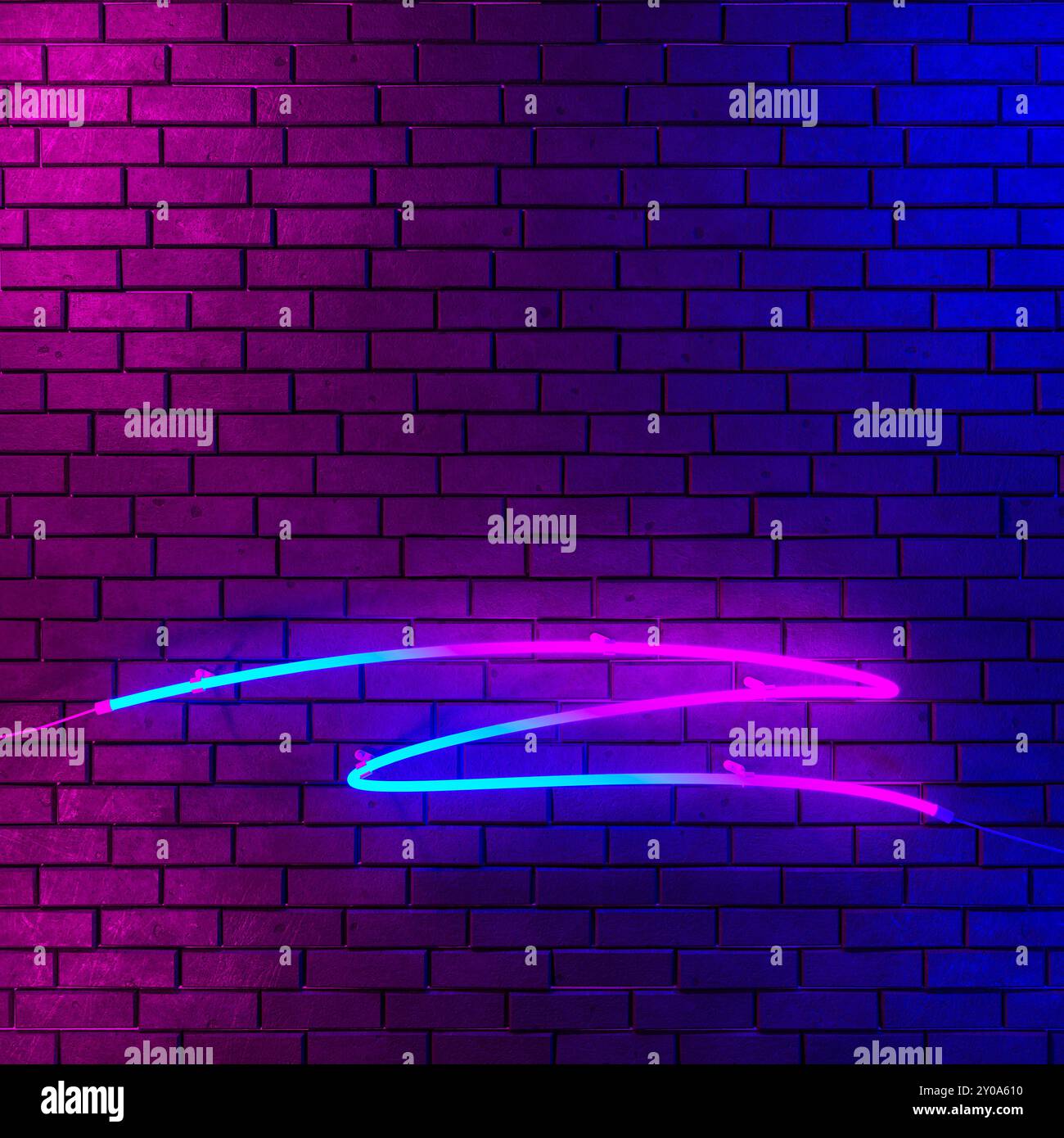 Neon Sign on Brick Wall Background, 3d illustration Stock Photo - Alamy