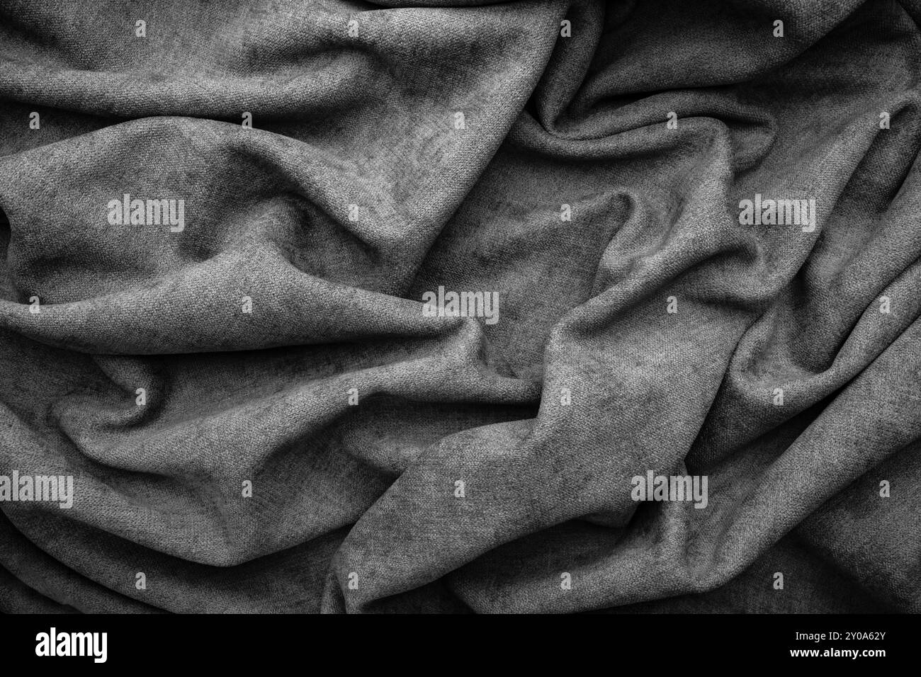black insulating curtain, heavy textile, crumpled texture for house ...