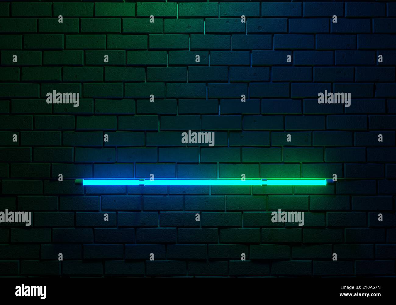 Neon Light on Brick Wall Background, 3d illustration Stock Photo - Alamy