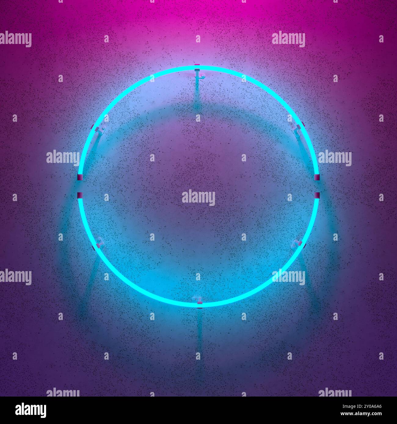 Round neon sign. Geometric glowing lines. Abstract background with copy ...