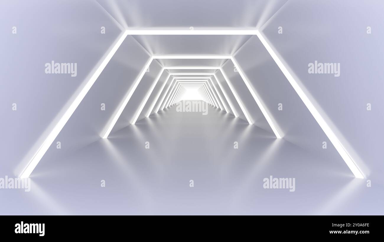 Abstract background featuring a 3D illustration of a white, illuminated ...