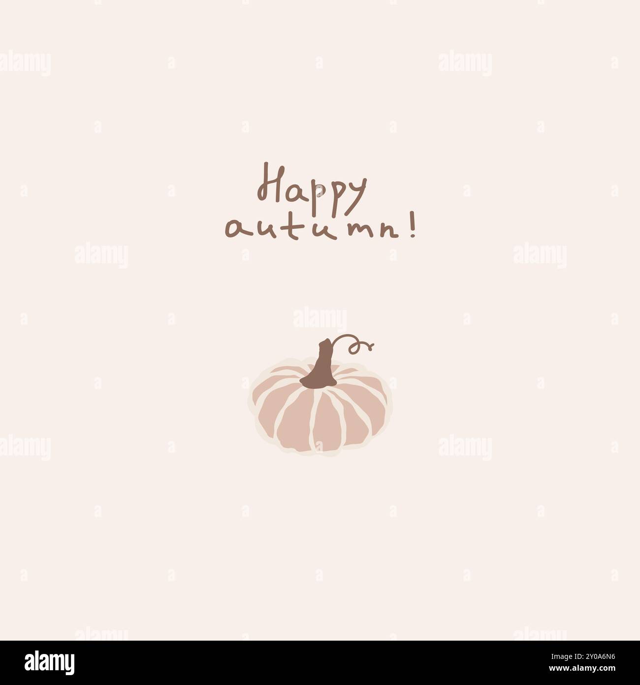 An autumn-themed greeting featuring a simple pumpkin illustration with ...