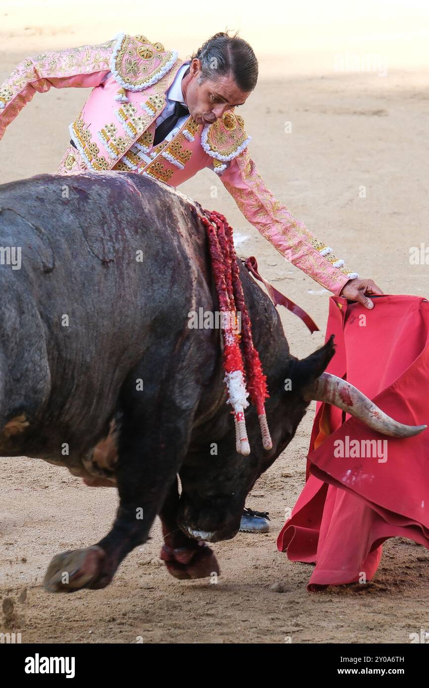 Bullfighter Sanchez Vara during the bullfight of Corrida de Toros in ...