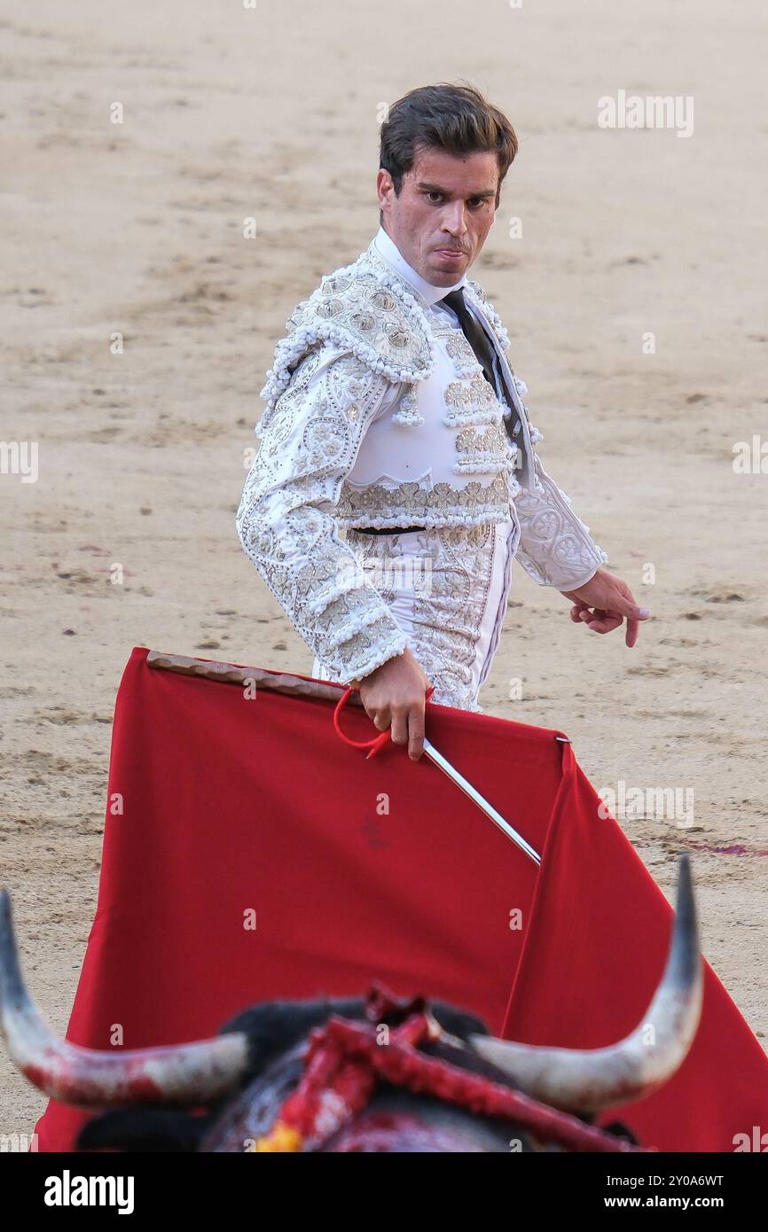 Bullfighter Ruben Pinar during the bullfight of Corrida de Toros in the ...