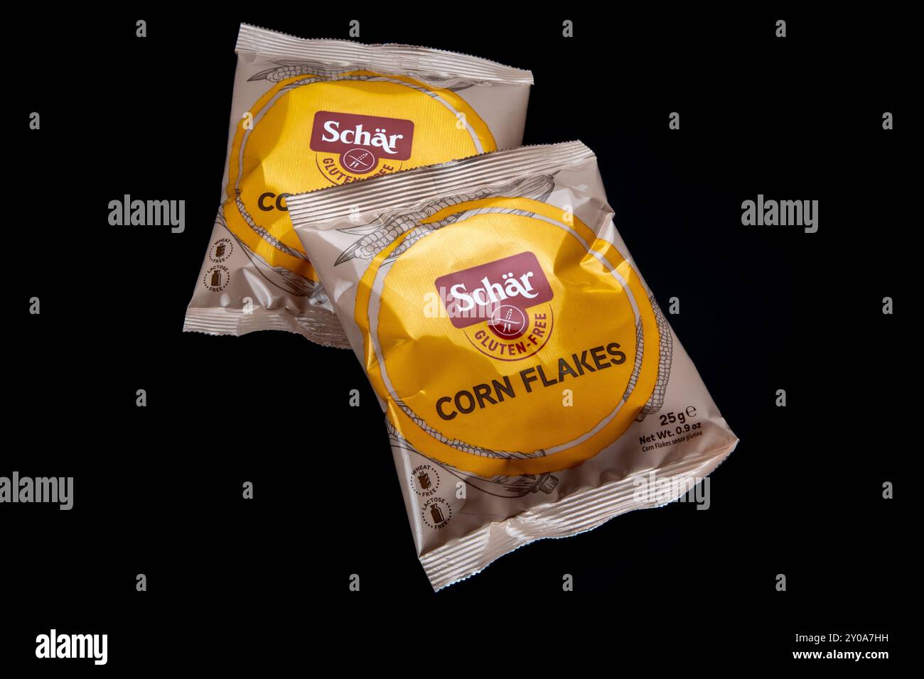 Italy - September 01, 2024: gluten free corn flakes in single-serving ...