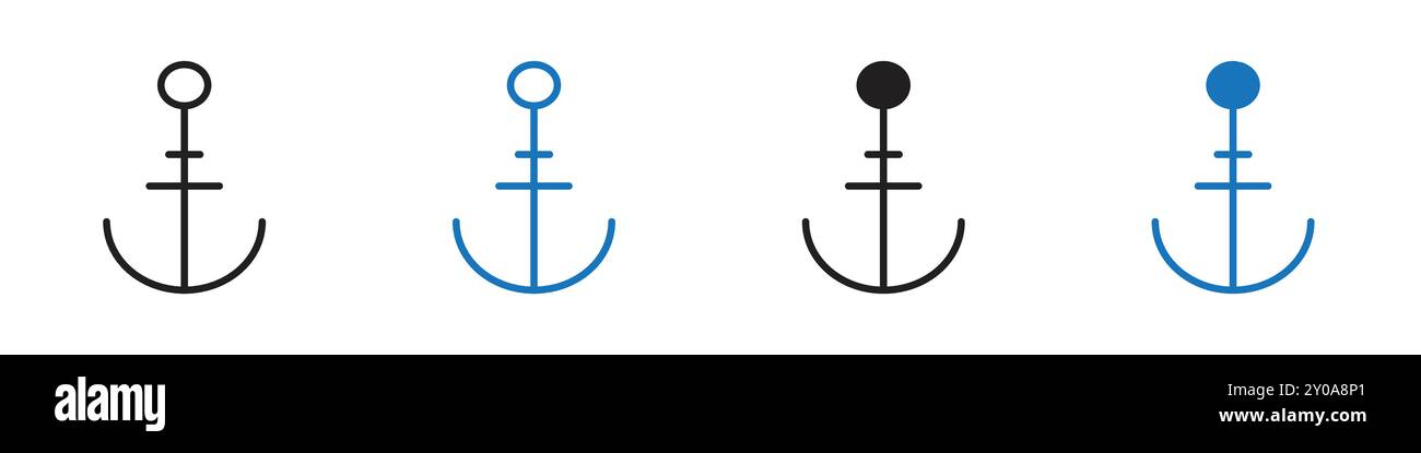 Anchor icon linear vector graphics sign or symbol set for web app ui Stock Vector Image & Art ...