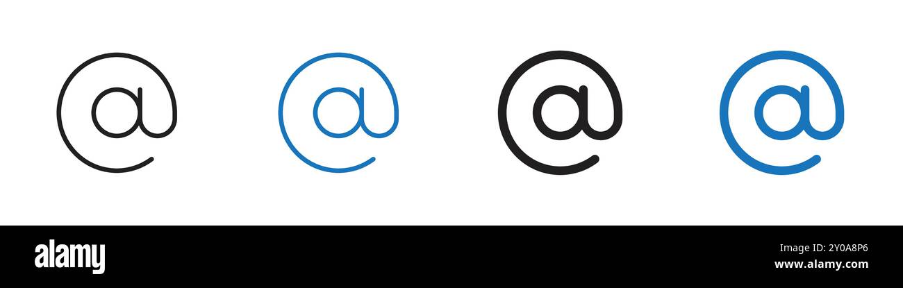 AT icon linear vector graphics sign or symbol set for web app ui Stock ...