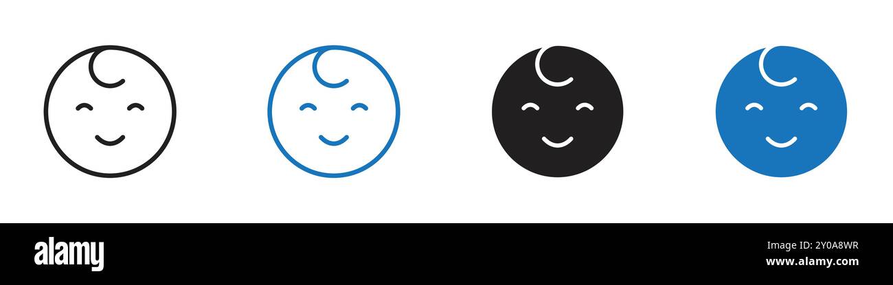 Baby icon linear vector graphics sign or symbol set for web app ui ...