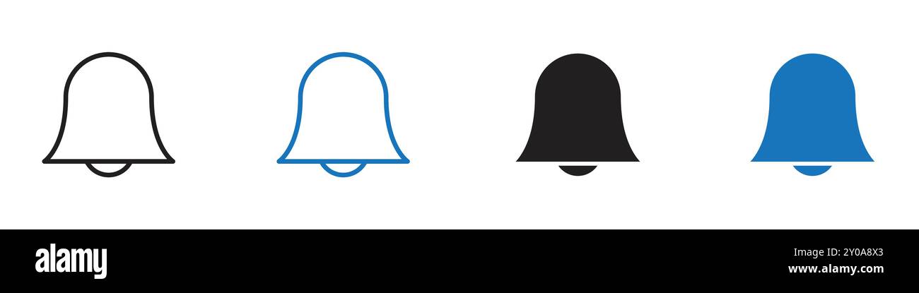 Bell icon linear vector graphics sign or symbol set for web app ui Stock Vector Image & Art - Alamy