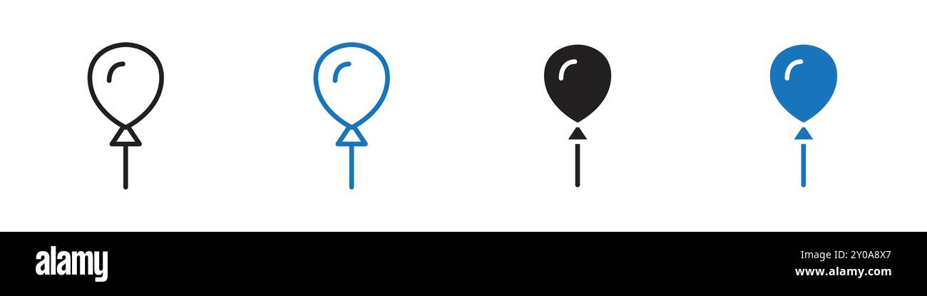 Balloon icon linear vector graphics sign or symbol set for web app ui ...