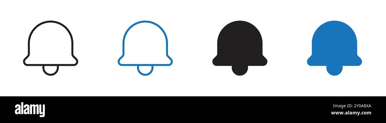 Bell icon linear vector graphics sign or symbol set for web app ui Stock Vector Image & Art - Alamy