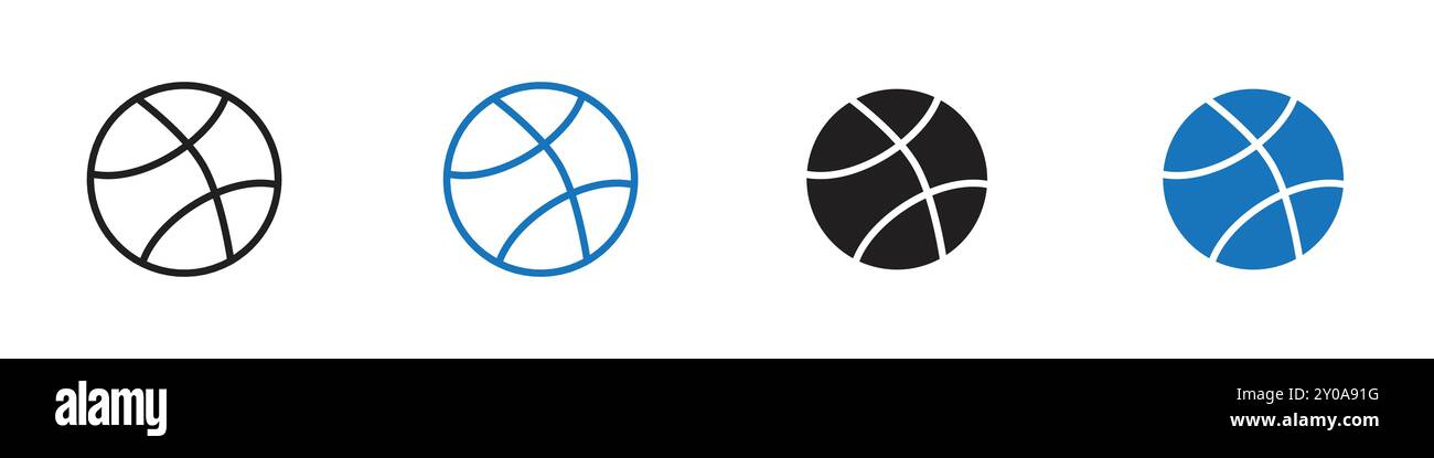 Basket ball icon linear vector graphics sign or symbol set for web app ui Stock Vector Image ...