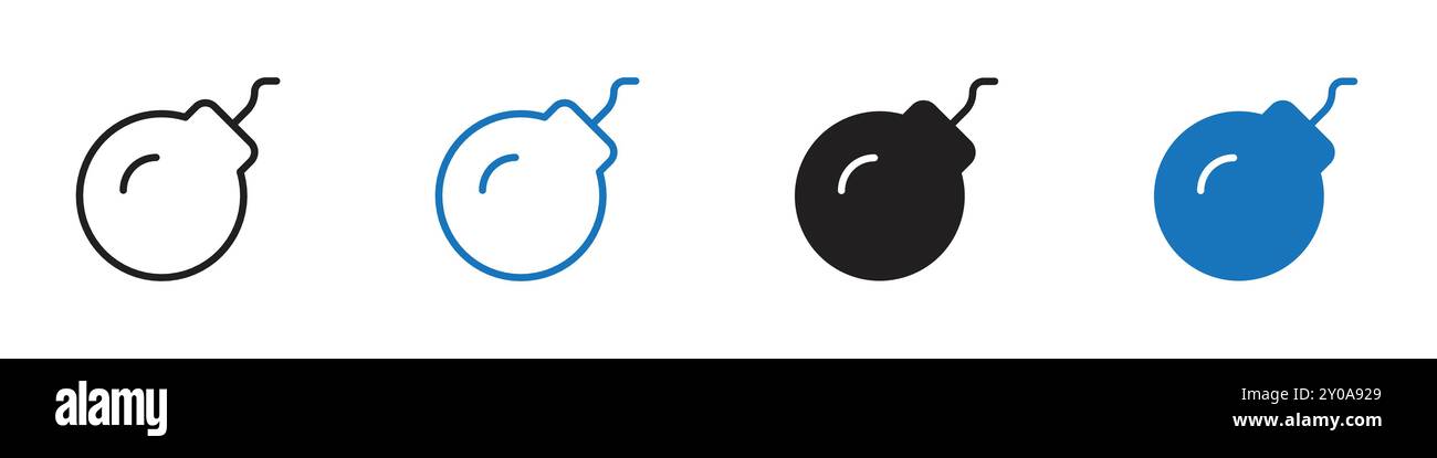 Bomb icon linear vector graphics sign or symbol set for web app ui ...