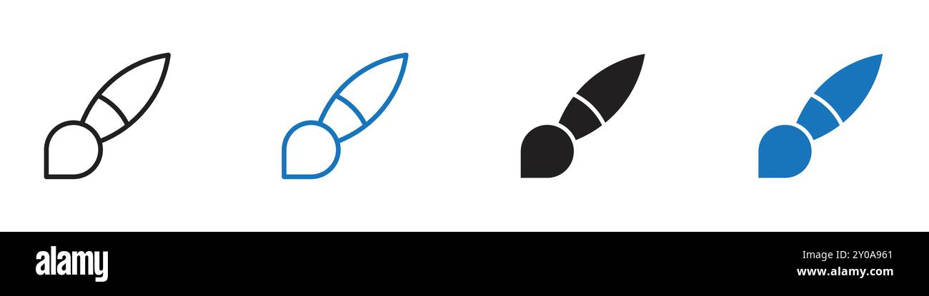 Brush icon linear vector graphics sign or symbol set for web app ui ...