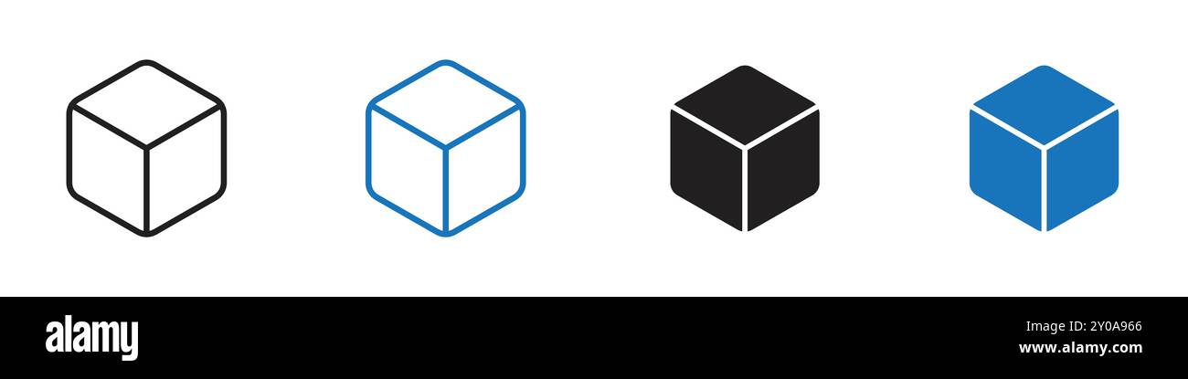 Box icon linear vector graphics sign or symbol set for web app ui Stock ...