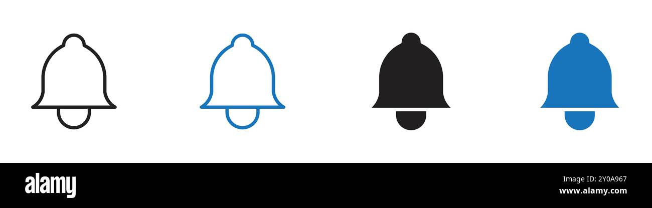 Bell icon linear vector graphics sign or symbol set for web app ui Stock Vector Image & Art - Alamy