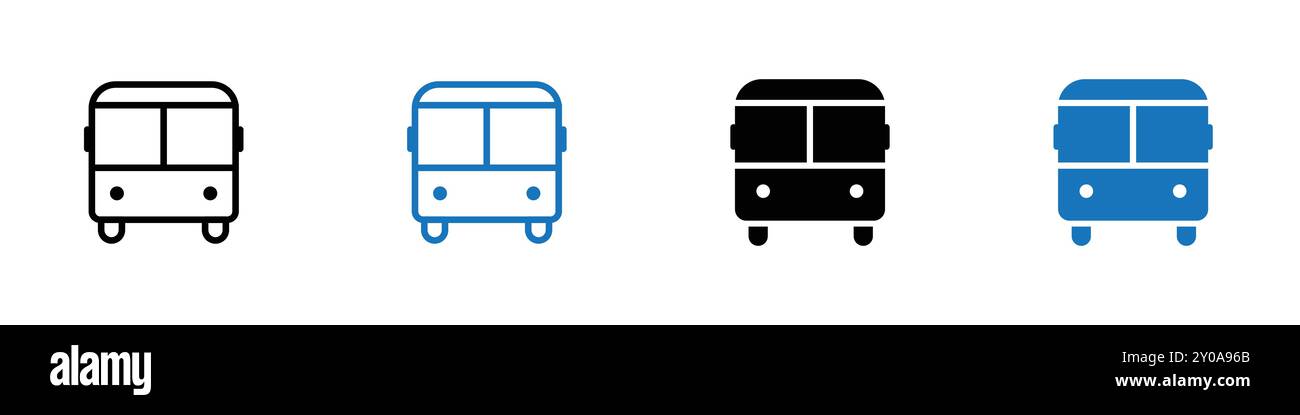 Bus icon linear vector graphics sign or symbol set for web app ui Stock ...