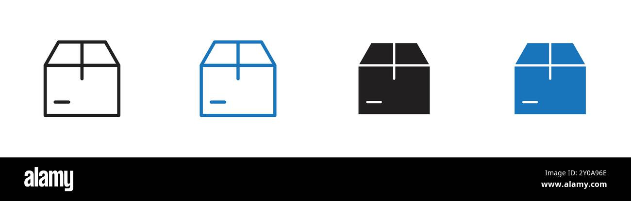 Box icon linear vector graphics sign or symbol set for web app ui Stock Vector Image & Art - Alamy