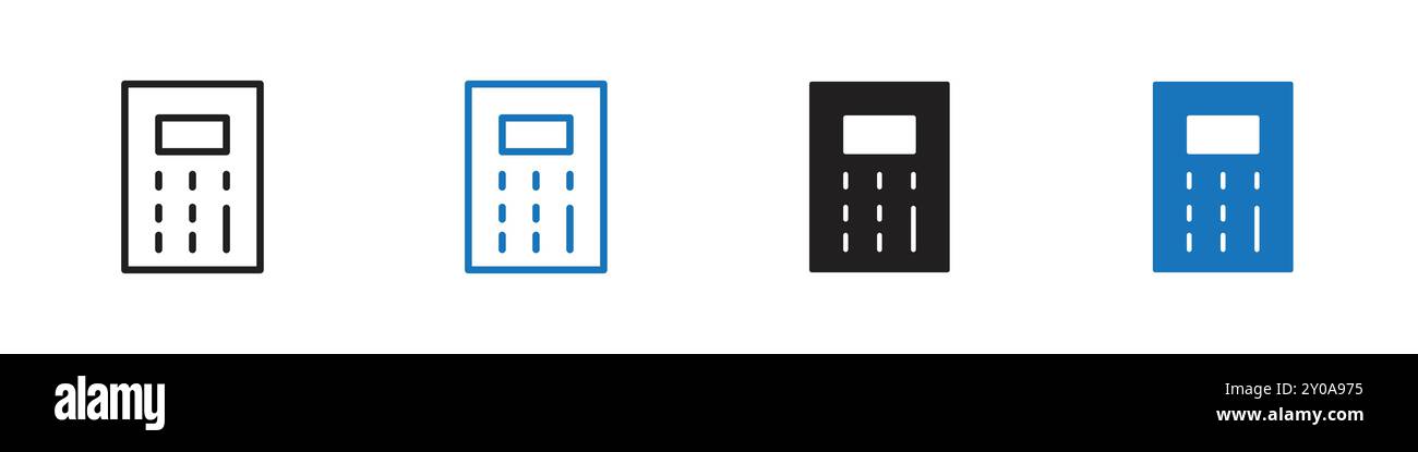 Calculater Icon Linear Vector Graphics Sign Or Symbol Set For Web App Ui Stock Vector Image