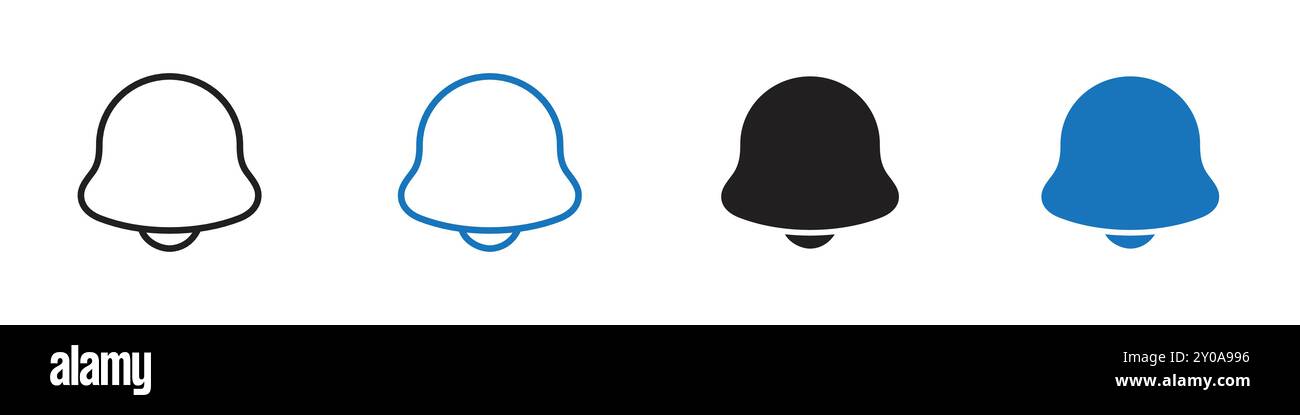 Bell icon linear vector graphics sign or symbol set for web app ui Stock Vector Image & Art - Alamy