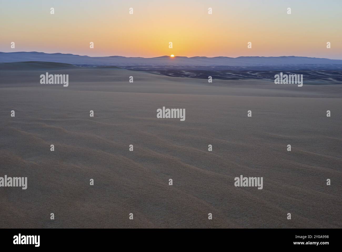 Vast sand dunes under a calm sunset sky, Matruh, Great Sand Sea, Libyan ...