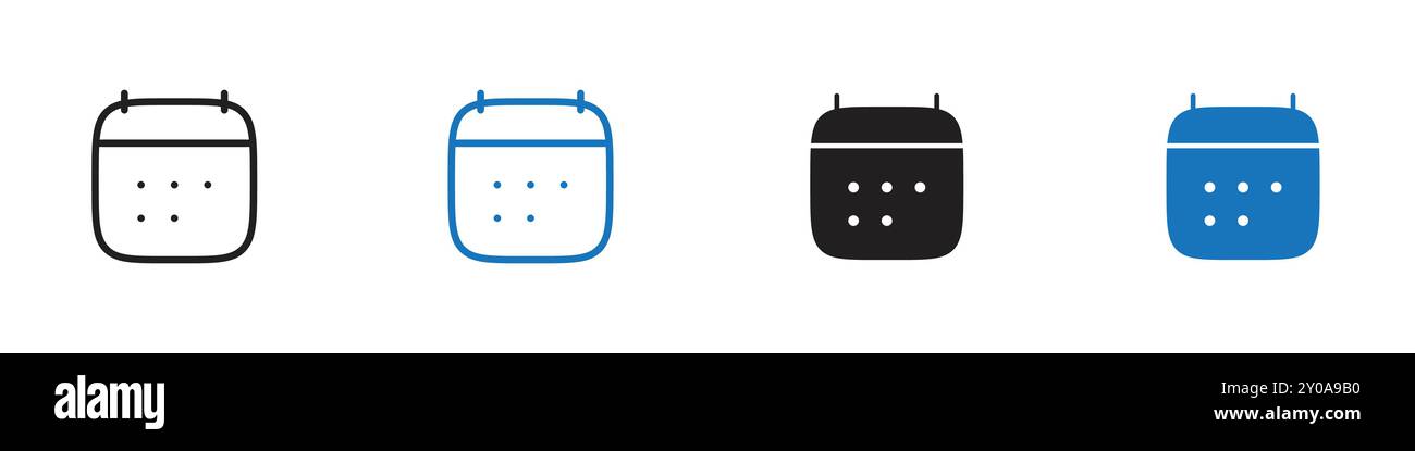 Calender icon linear vector graphics sign or symbol set for web app ui Stock Vector Image & Art ...