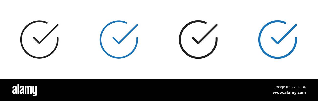 Check icon linear vector graphics sign or symbol set for web app ui Stock Vector Image & Art - Alamy