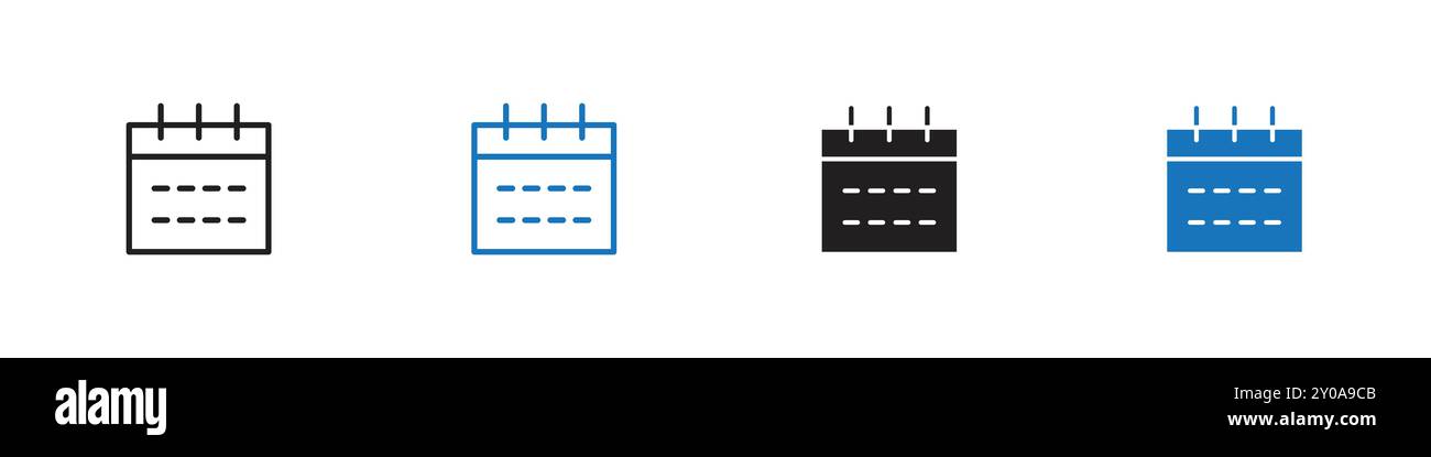 Calender icon linear vector graphics sign or symbol set for web app ui Stock Vector Image & Art ...