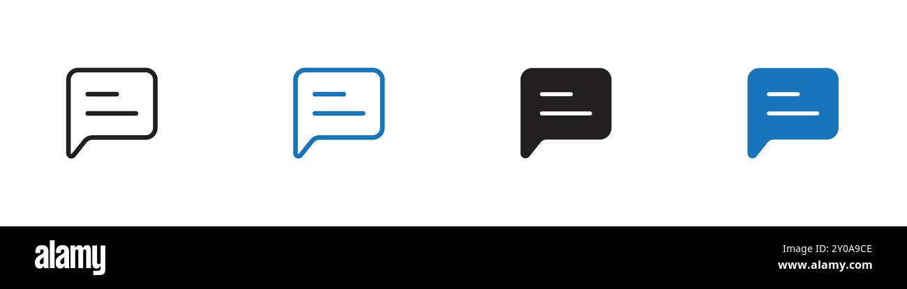 Chat icon linear vector graphics sign or symbol set for web app ui ...