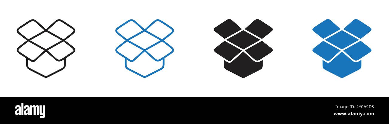 Box icon linear vector graphics sign or symbol set for web app ui Stock Vector Image & Art - Alamy