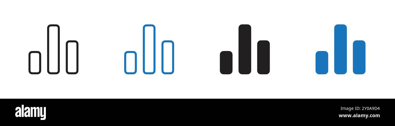 Chart icon linear vector graphics sign or symbol set for web app ui ...