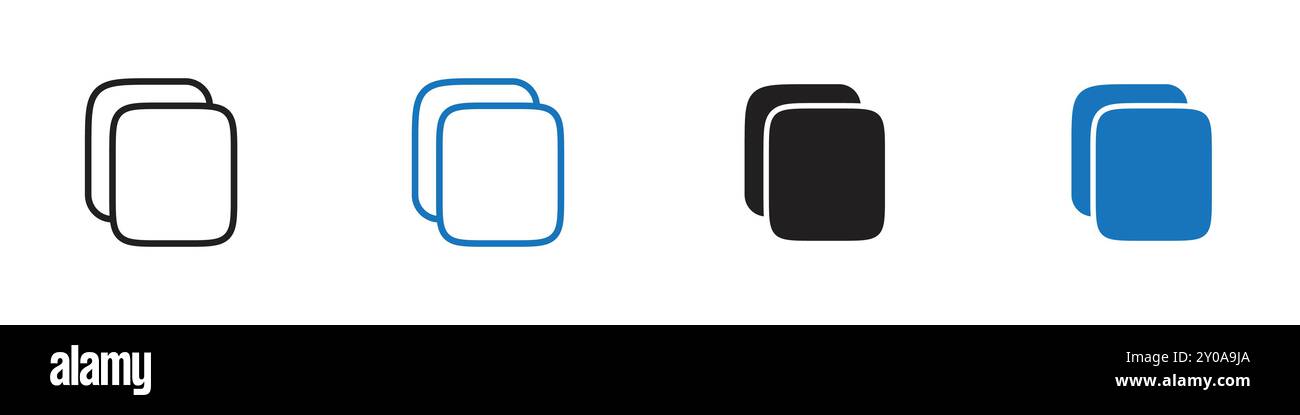 Copy icon linear vector graphics sign or symbol set for web app ui ...