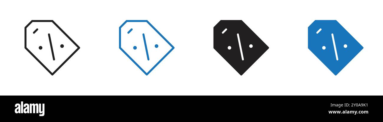 Discount tag icon linear vector graphics sign or symbol set for web app ...