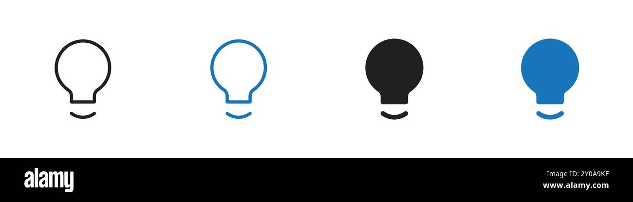 Bulb icon linear vector graphics sign or symbol set for web app ui ...