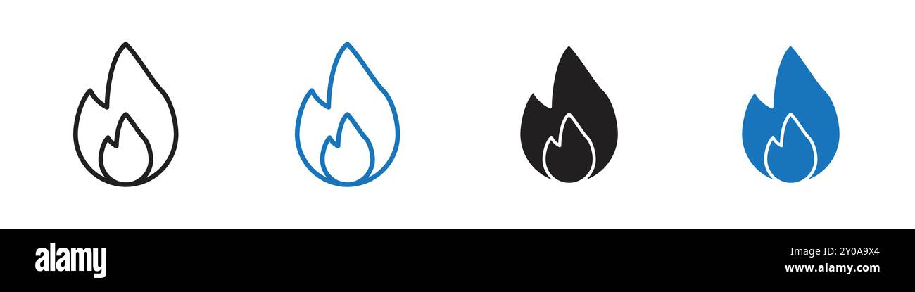 Fire icon linear vector graphics sign or symbol set for web app ui Stock Vector Image & Art - Alamy