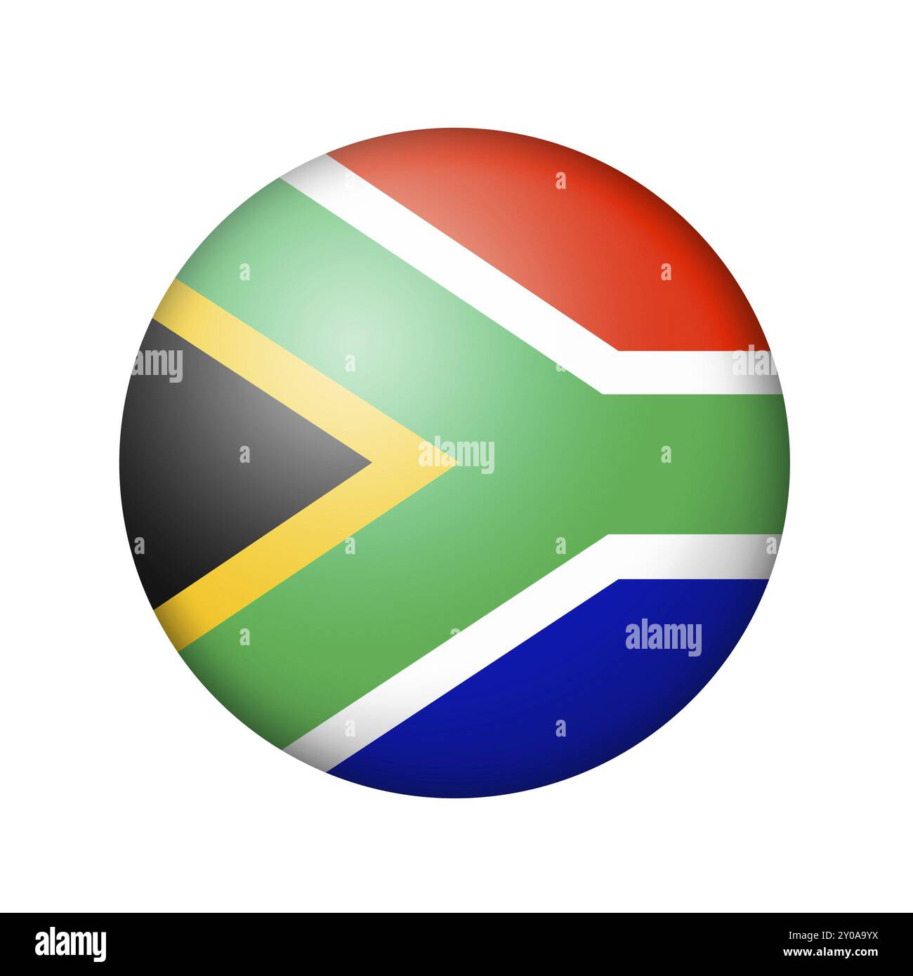 The Republic of South Africa flag. Round matte icon. Isolated on white ...