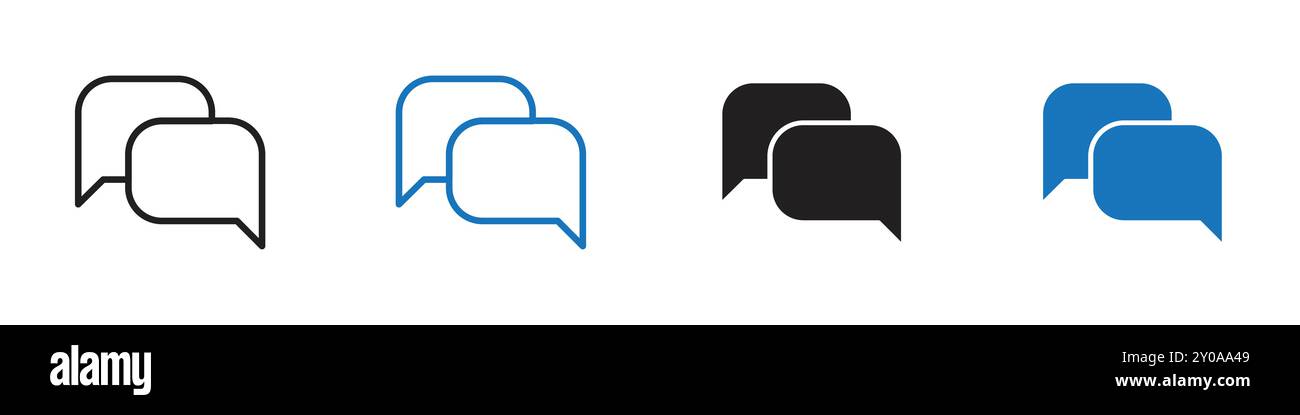 Chats icon linear vector graphics sign or symbol set for web app ui Stock Vector Image & Art - Alamy