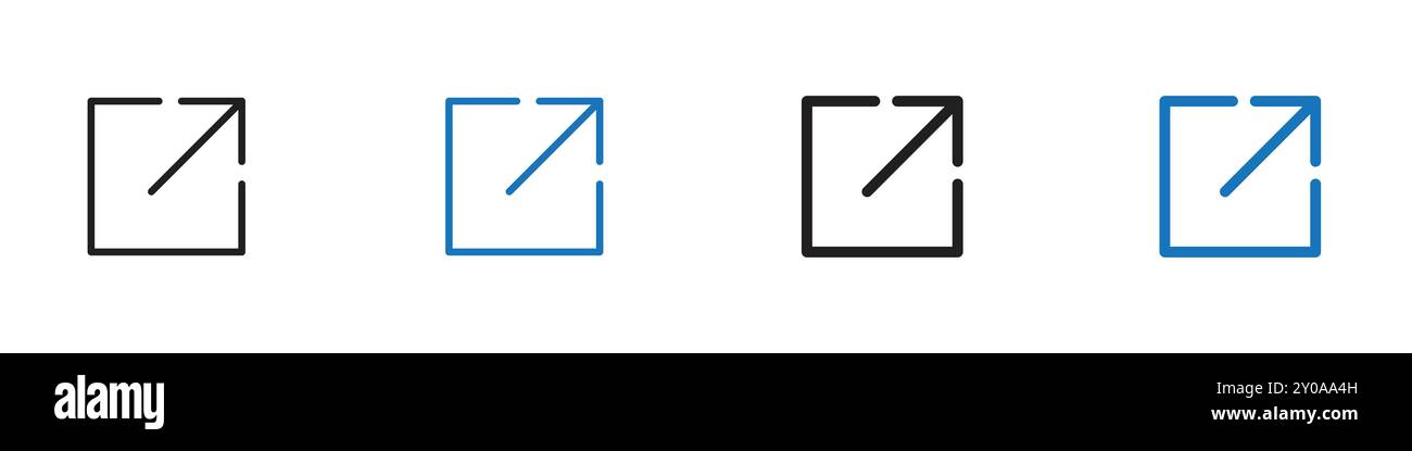 External Link Icon Linear Vector Graphics Sign Or Symbol Set For Web App Ui Stock Vector Image