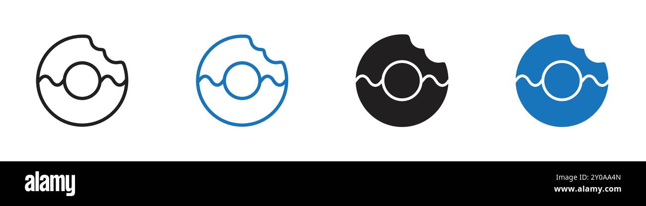 Donut icon linear vector graphics sign or symbol set for web app ui Stock Vector Image & Art - Alamy